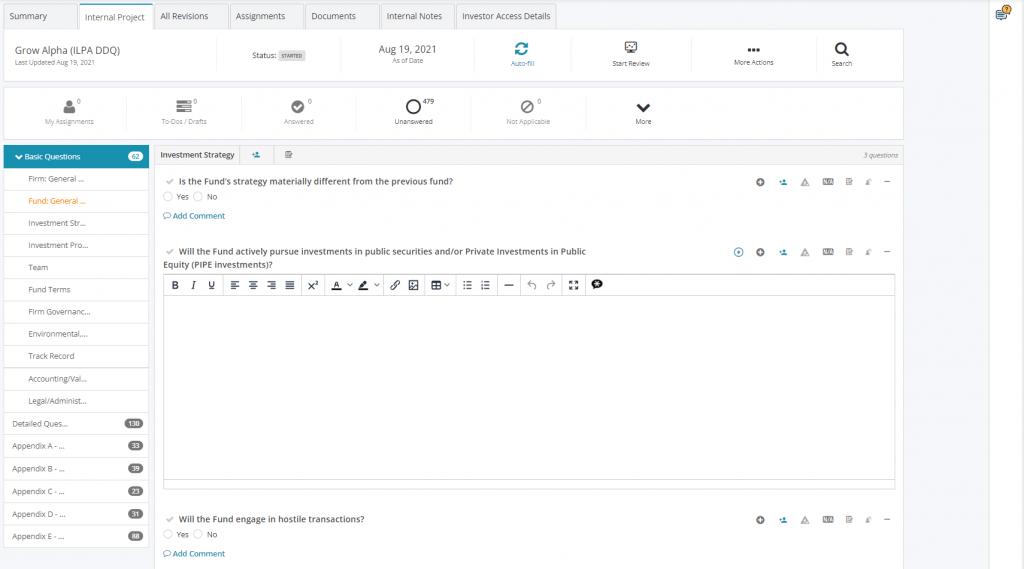 PROPRIETARY & INDUSTRY DDQ DISTRIBUTION - DiligenceVault