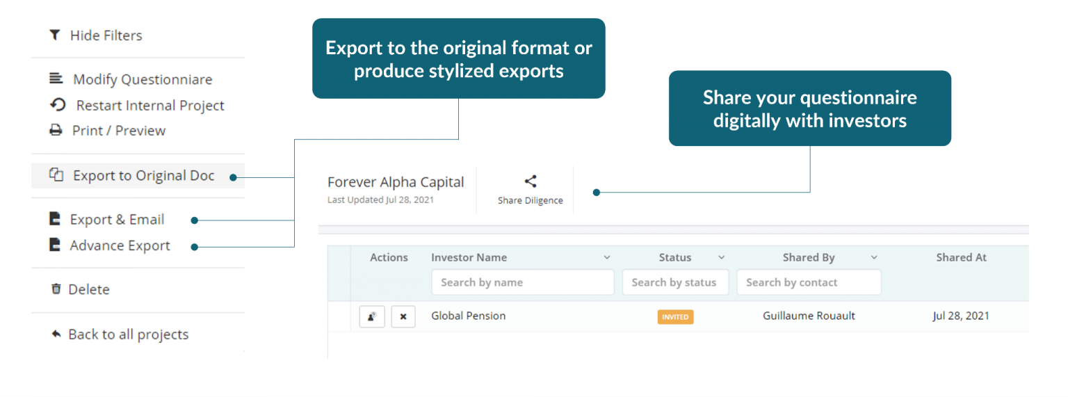 PROPRIETARY & INDUSTRY DDQ DISTRIBUTION - DiligenceVault